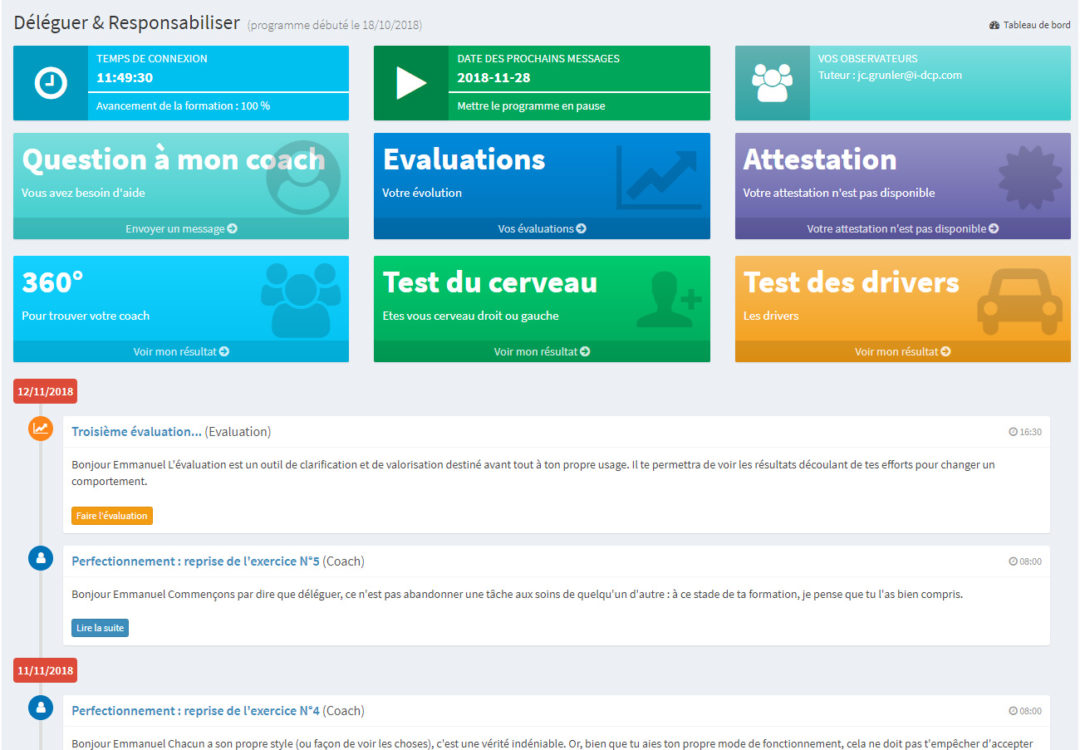 Robot Coach Pro : plateforme e-training en développement de soft skills